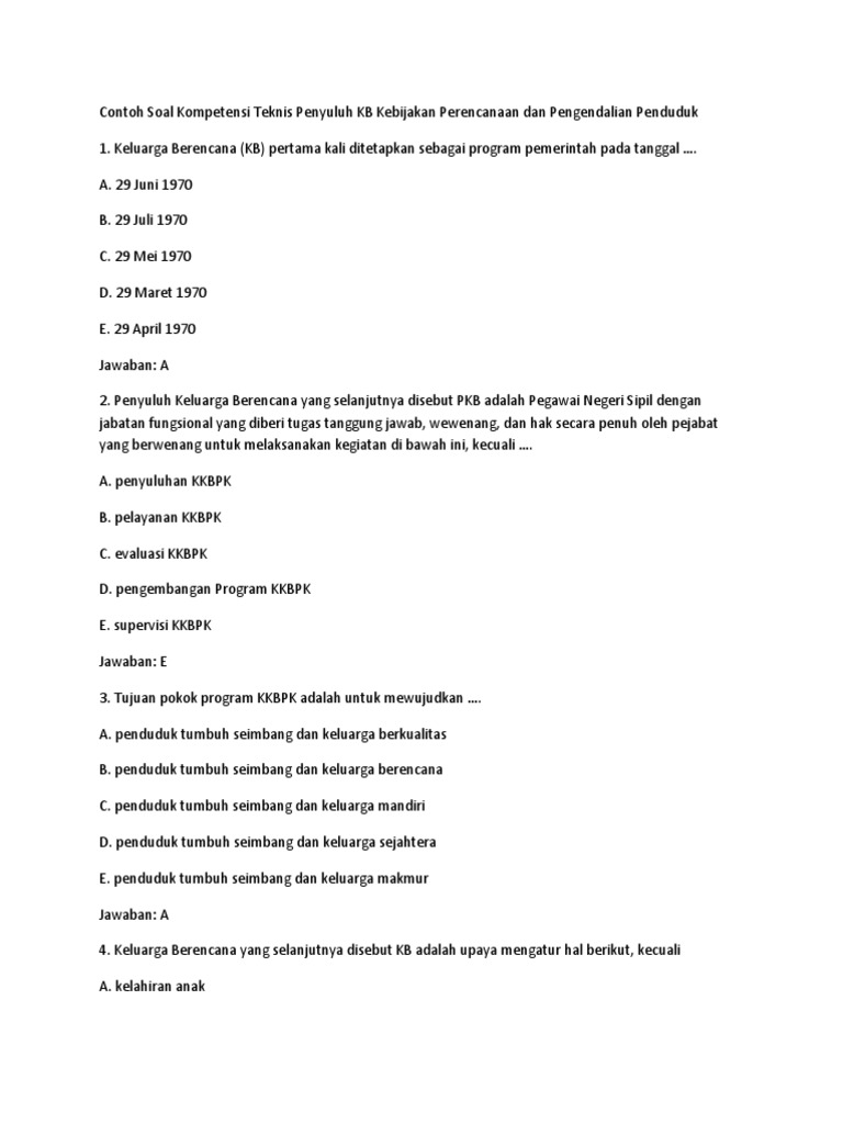 Ctoh Soal BKKBN | PDF