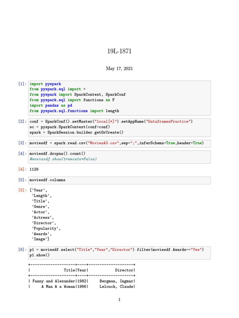 Pyspark Basic Tasks | PDF