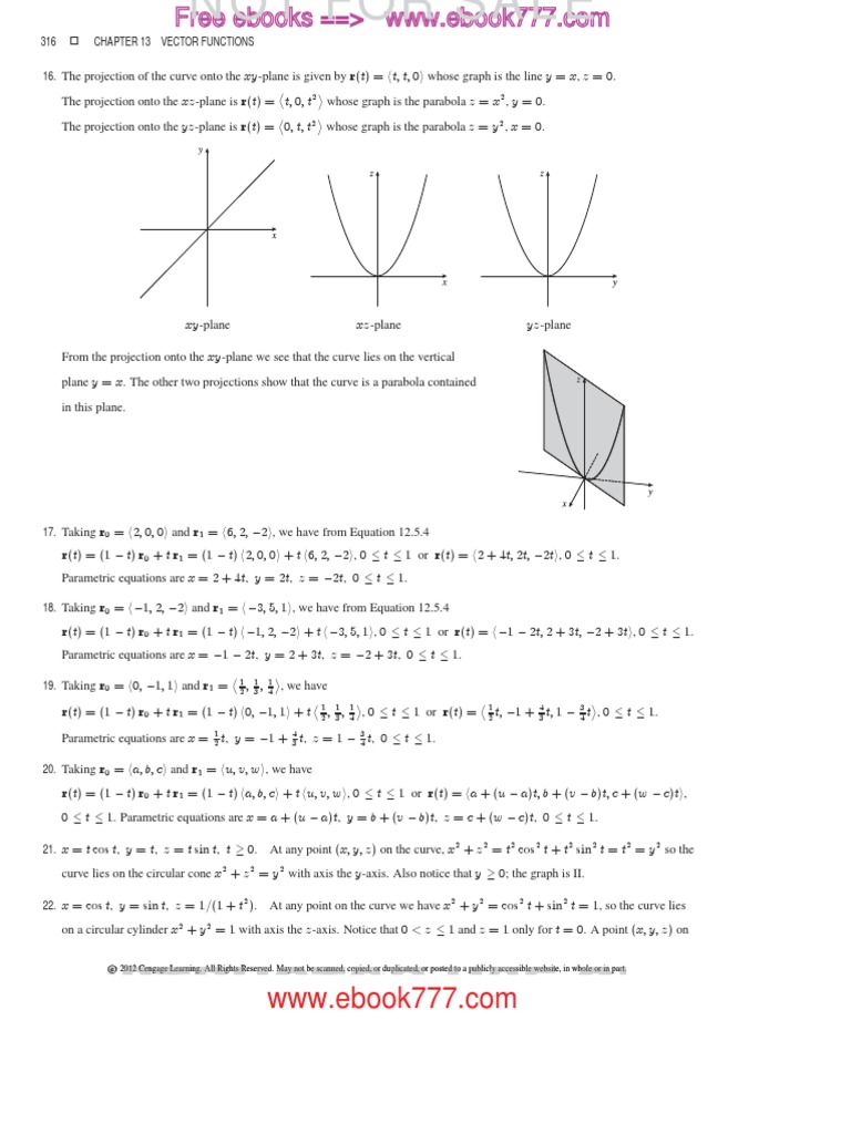 Chapter 13 Vector Functions | Descargar gratis PDF | Plane (Geometry) | Curve