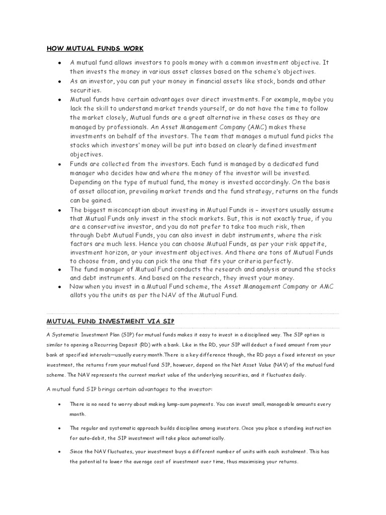 Understanding Mutual Funds Basics | PDF | Mutual Funds | Investing