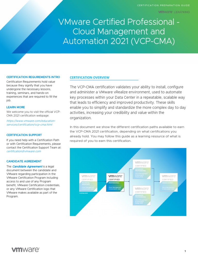 VMW VCP CMA Certification Preparation Guide 2021 | PDF | Trademark ...