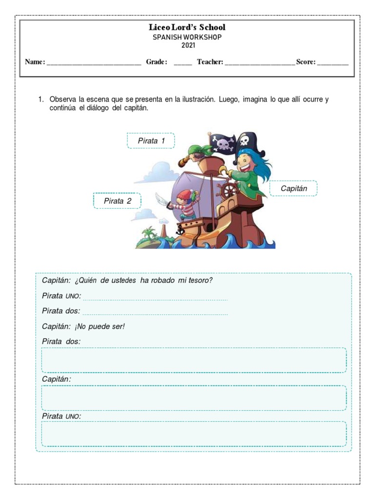 2° Taller 1 Spanish 3RD Term | PDF