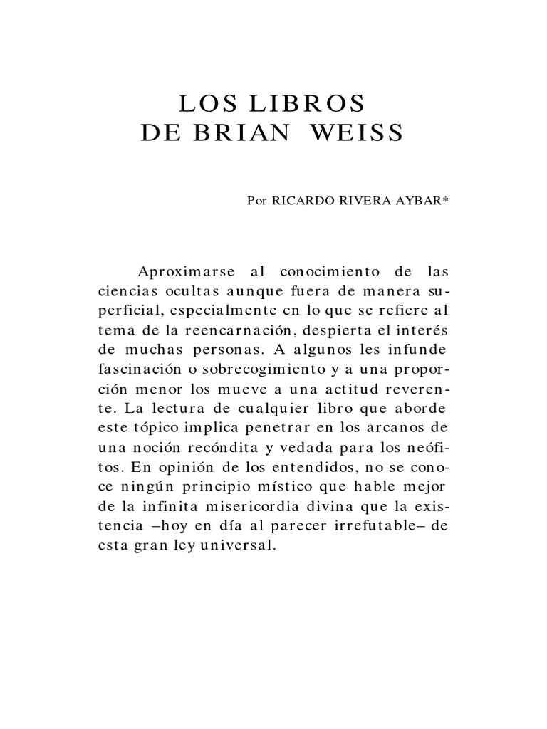 Los Libros de Brian Weiss | PDF | Reencarnación | Conocimiento
