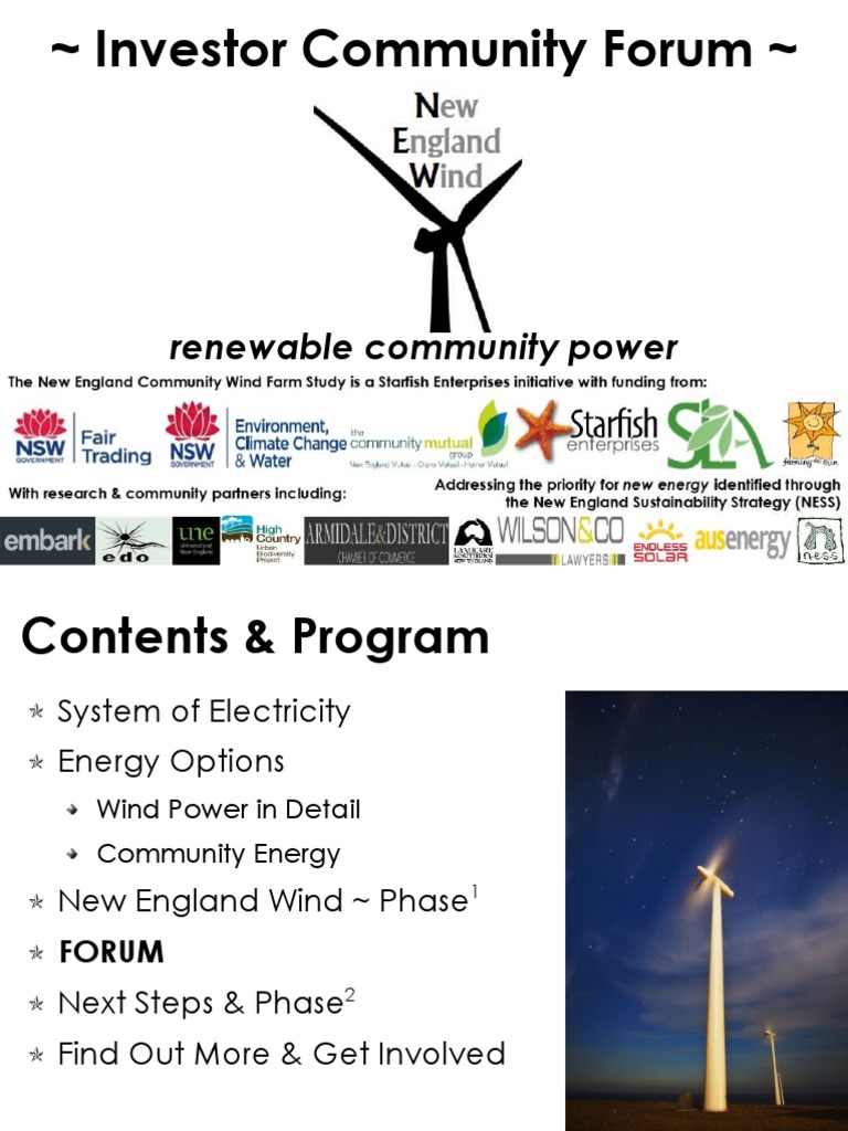 Presentation Investor Forum | PDF | Wind Power | Wind Farm