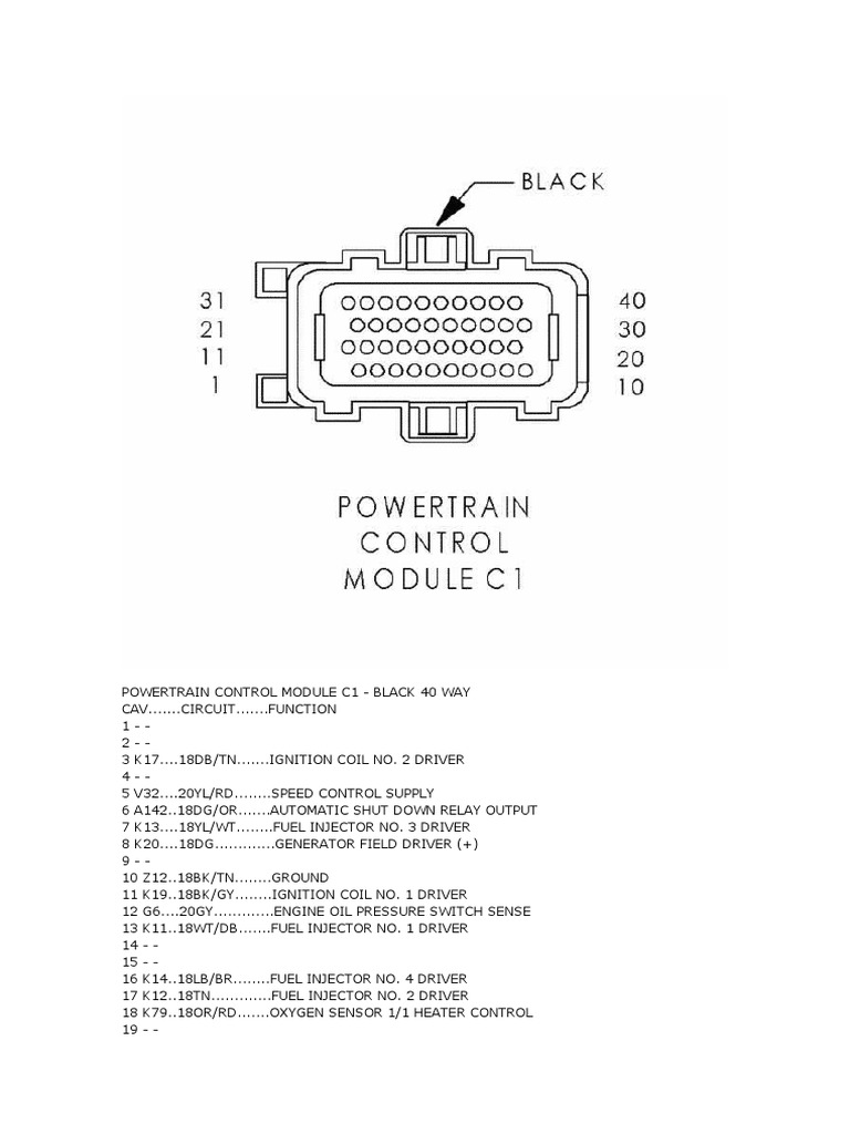 Powertrain Control Module C1 | PDF | Ignition System | Relay