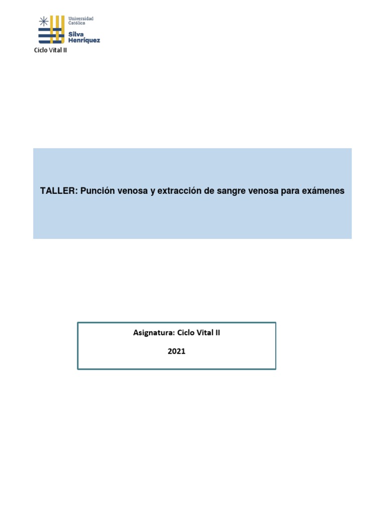 Guia de Puncion Venosa y Toma de Examenes Sanguineos 2021 | PDF ...