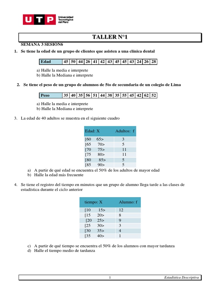 S03.s2 - Taller N°1 | PDF