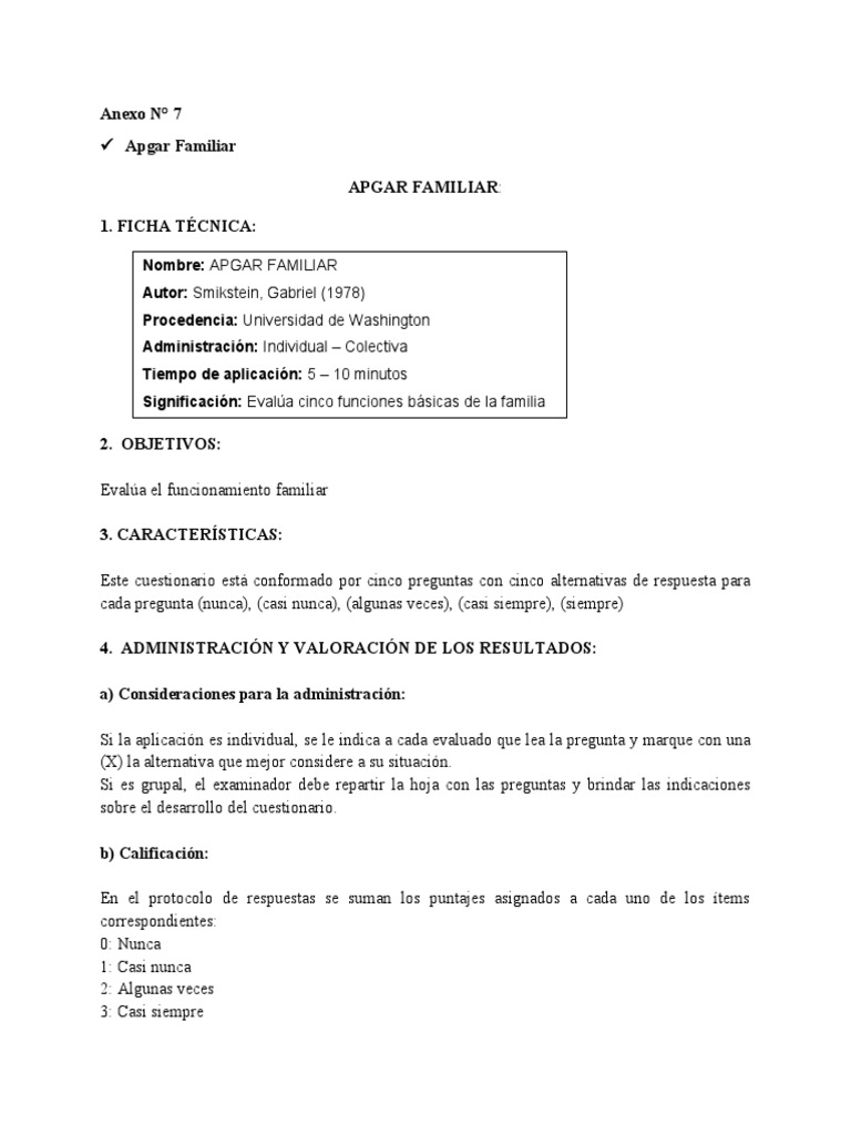 Apgar Familiar | PDF | Ciencias del comportamiento | La naturaleza humana