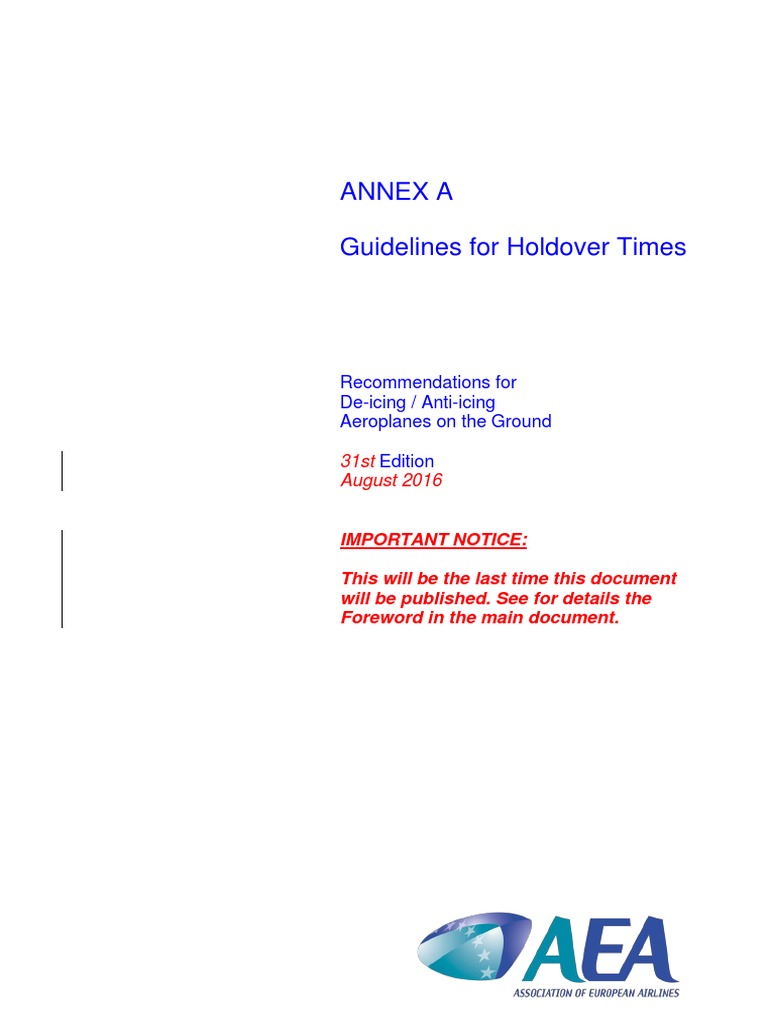 Holdover Time Guidelines for De-icing | PDF | Rain | Snow