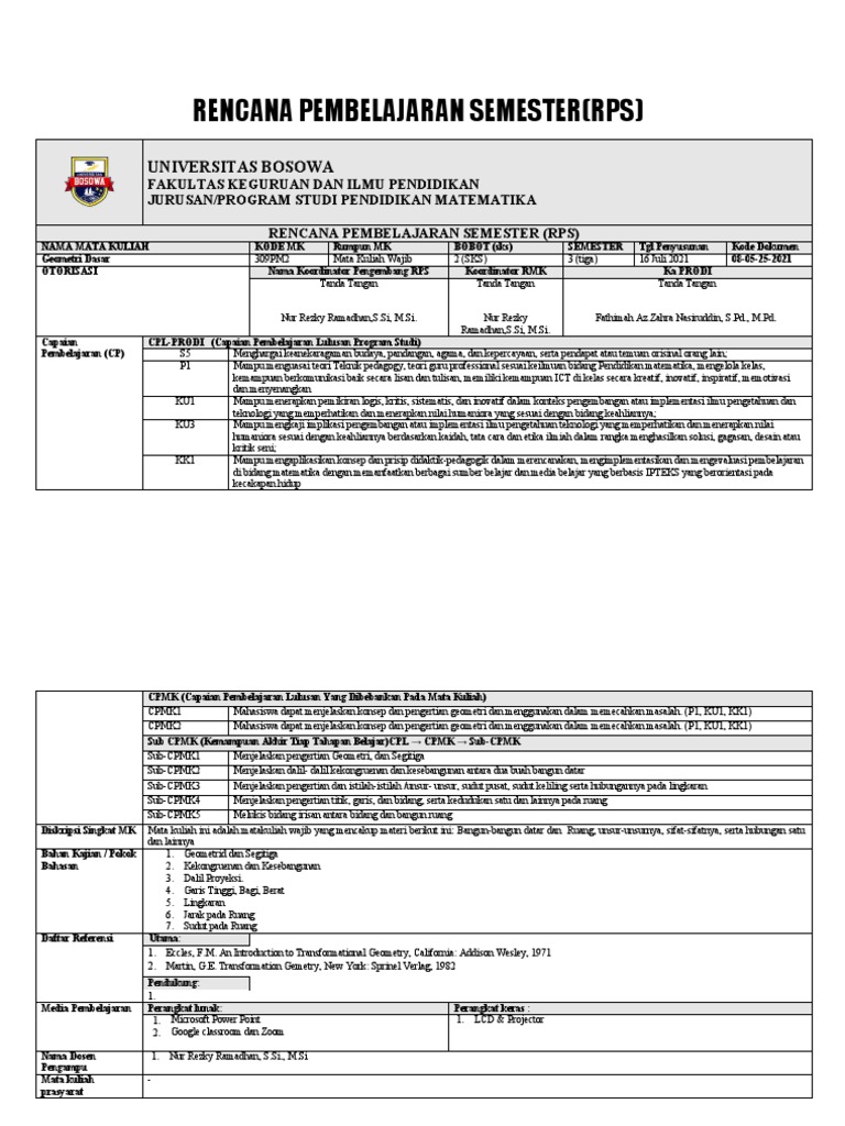 RPS Geometri Dasar | PDF