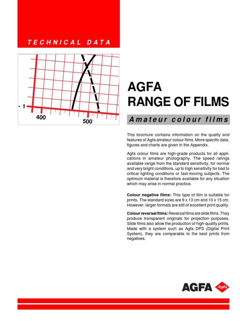 Agfa Range of Films: Technical Data | PDF | Film Speed | Exposure ...