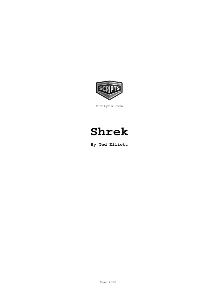 The Entire Shrek 1 Script | PDF