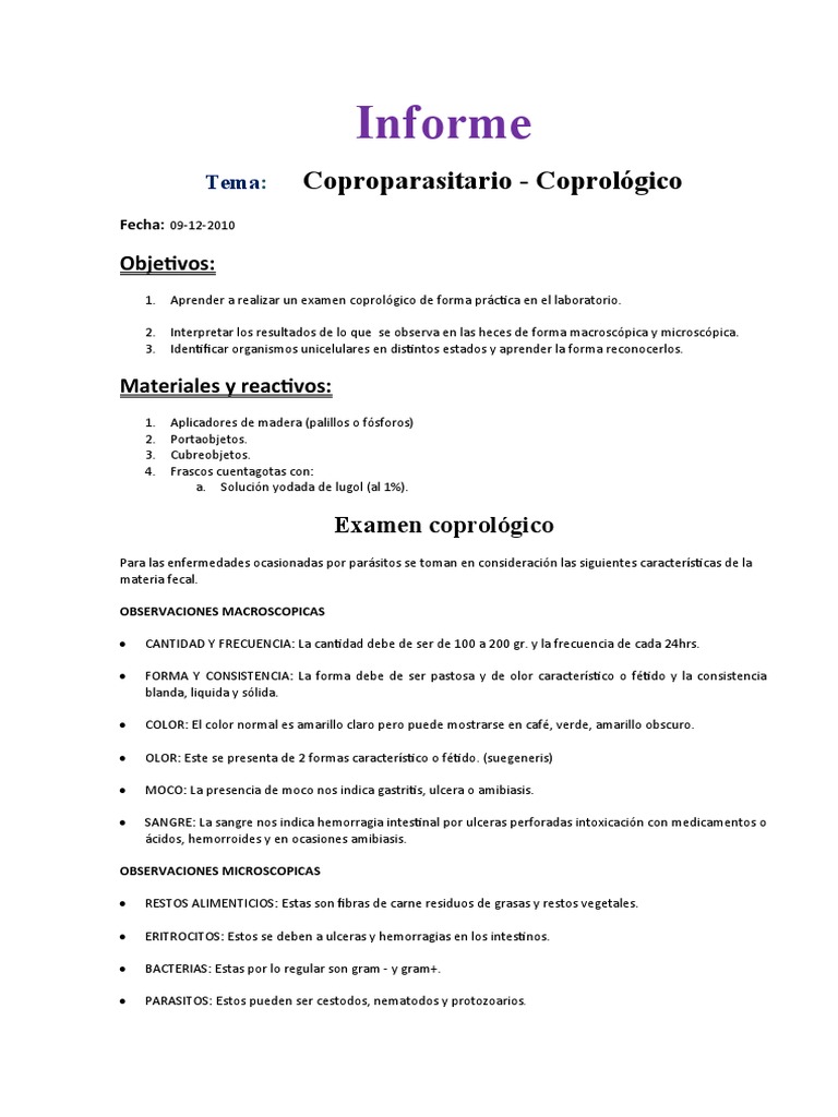 EXÁMEN COPROLÓGICO