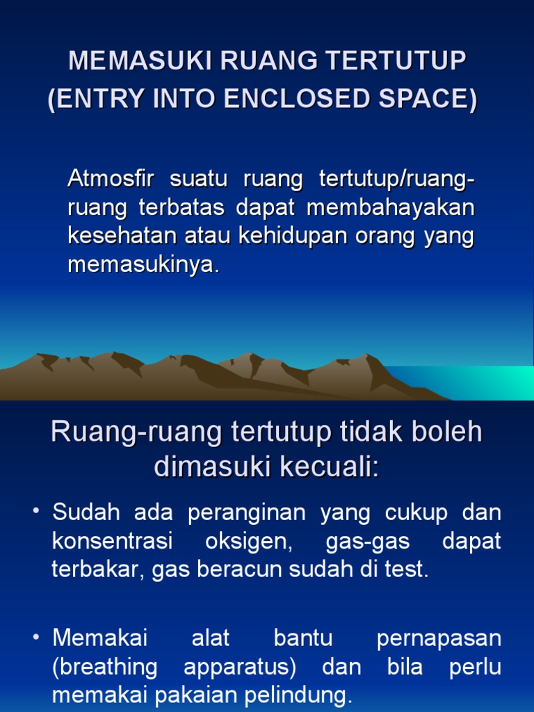 Prosedur Masuk Ruang Tertutup | PDF