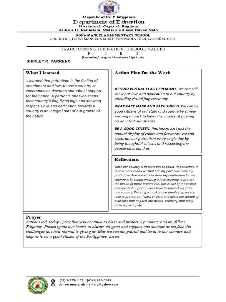 Values Restoration Parreno Weeks 1&2 | PDF | Prayer | Psychological ...