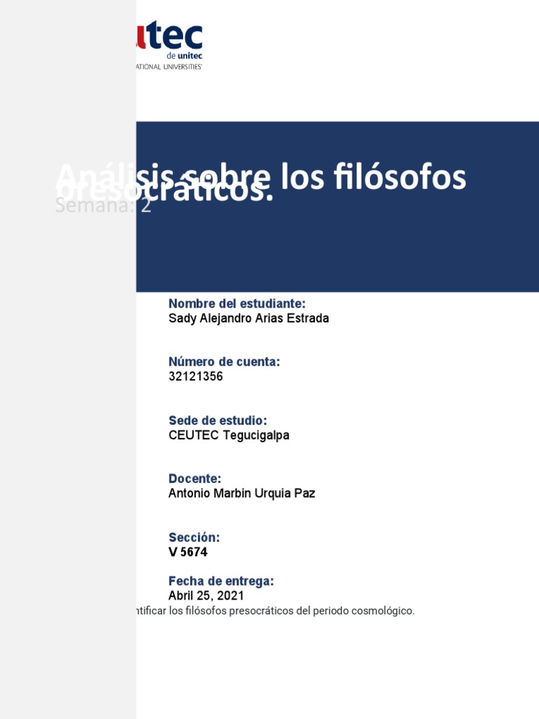 Filósofos Presocráticos y sus Arjés | PDF | Filosofía griega antigua ...