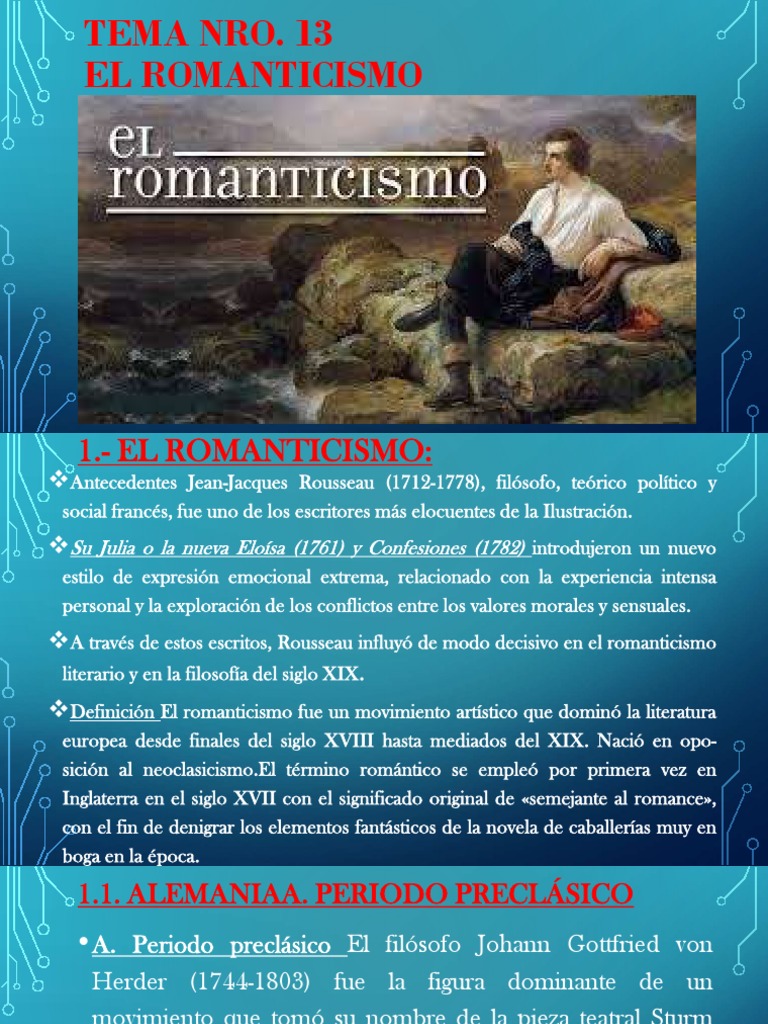 Tema 13 El Romanticismo Cuarto Año | PDF | Friedrich Schiller | Johann ...