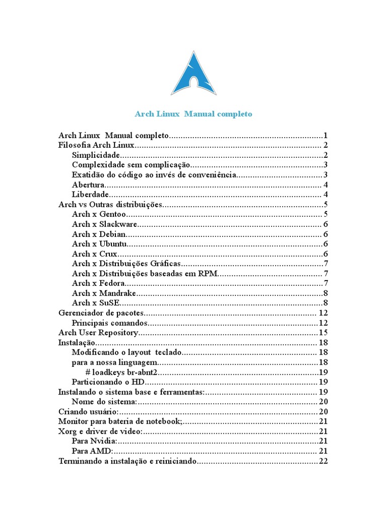 Manual Completo do Arch Linux | PDF | Distribuição Linux | Linux