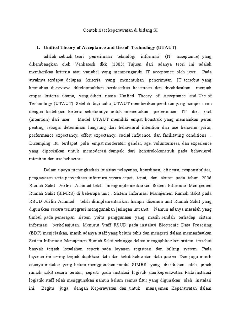 Contoh Riset Keperawatan Di Bidang SI | PDF