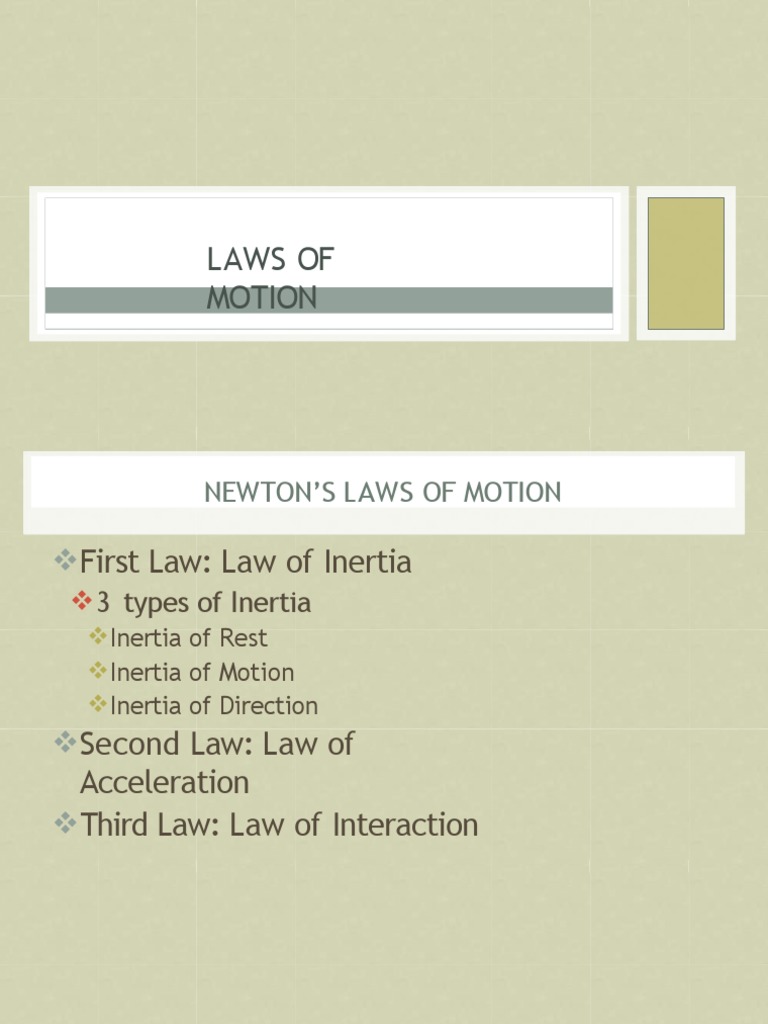 Law of Motion | PDF | Newton's Laws Of Motion | Force