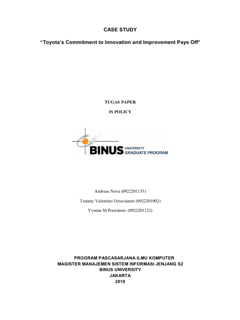 Toyota Commitment | PDF | Toyota | Service Oriented Architecture