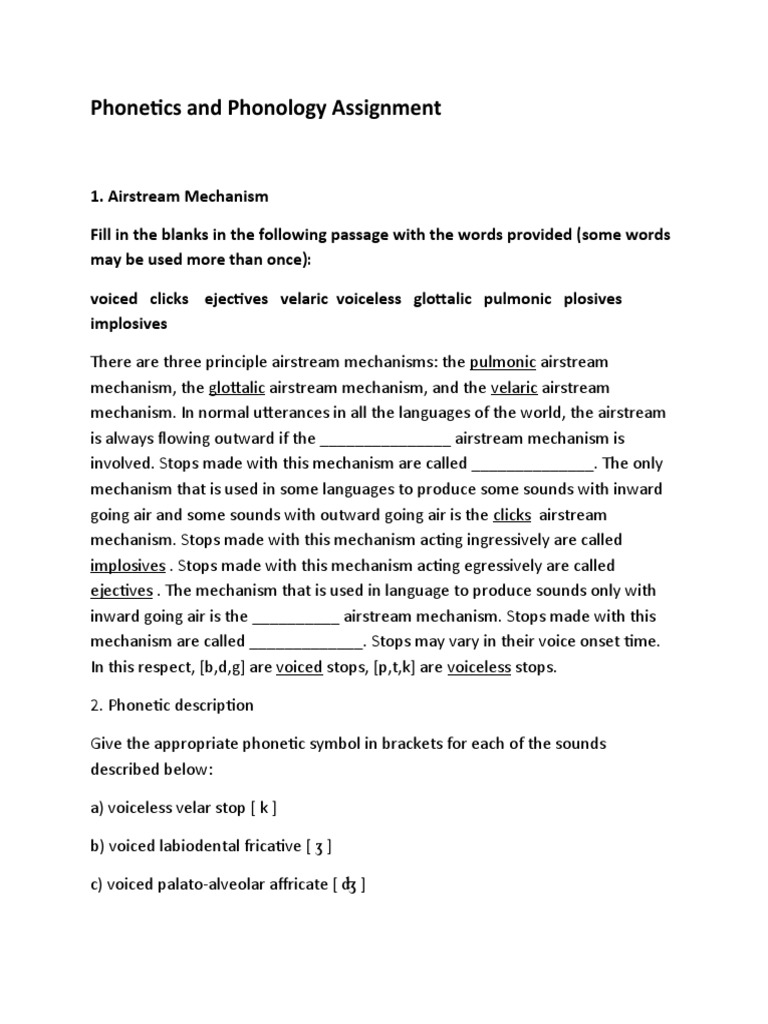 Phonetics and Phonology Assignment | PDF | Phonetics | Syllable