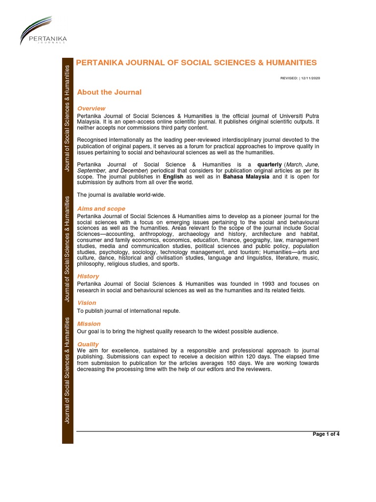 Pertanika Journal Overview and Policies | PDF | Academic Journal ...