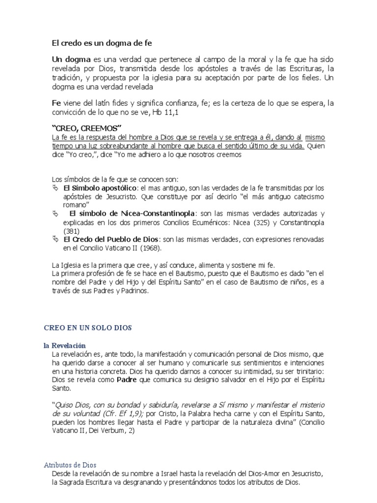 Credo Explicado Parte Por Parte Confirmacion | PDF | Jesús | espíritu Santo