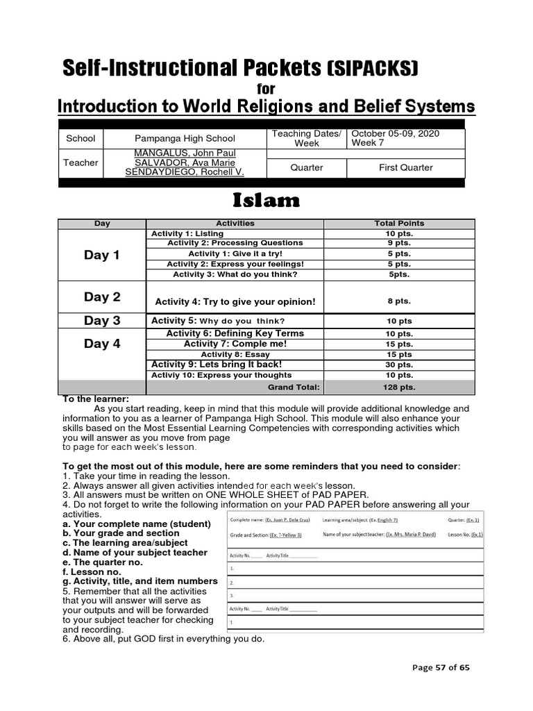Grade 11 - HUMSS - Araling Panlipunan - World Religions - Week 7 | PDF ...