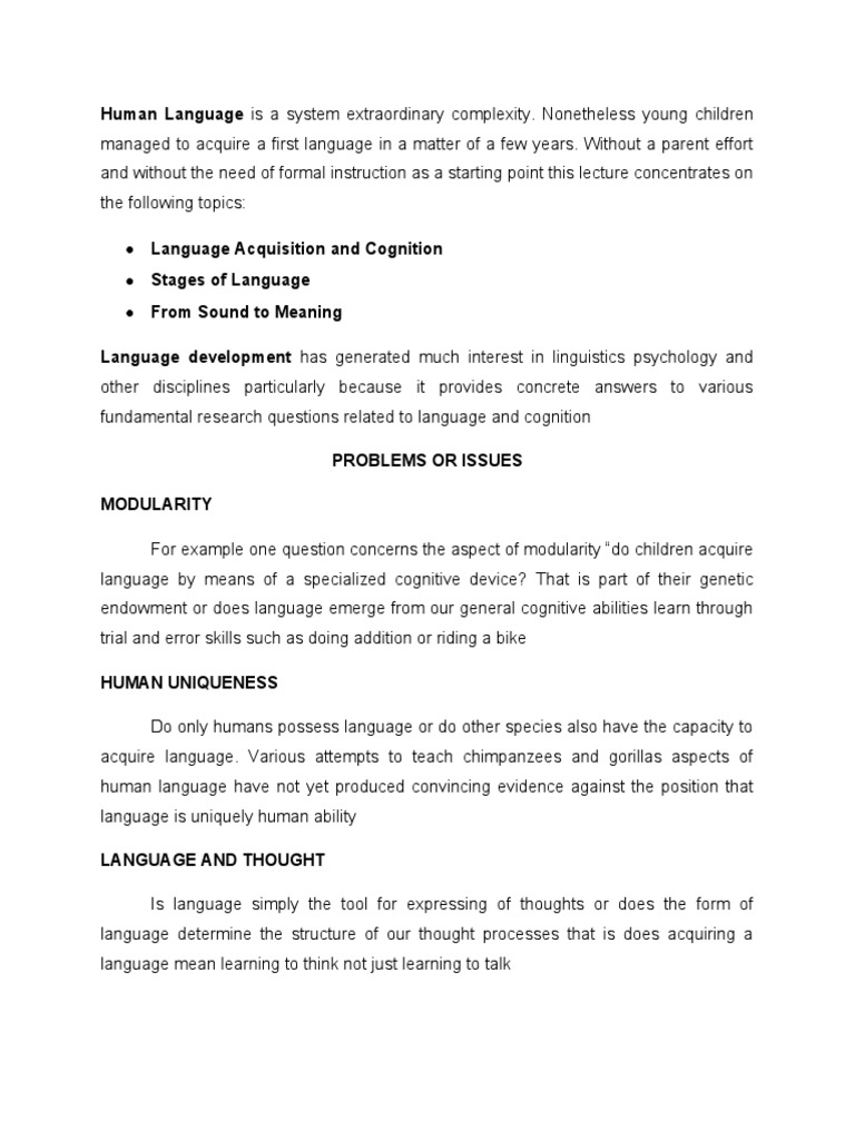 4 Areas of Development | PDF | Language Acquisition | Morphology ...