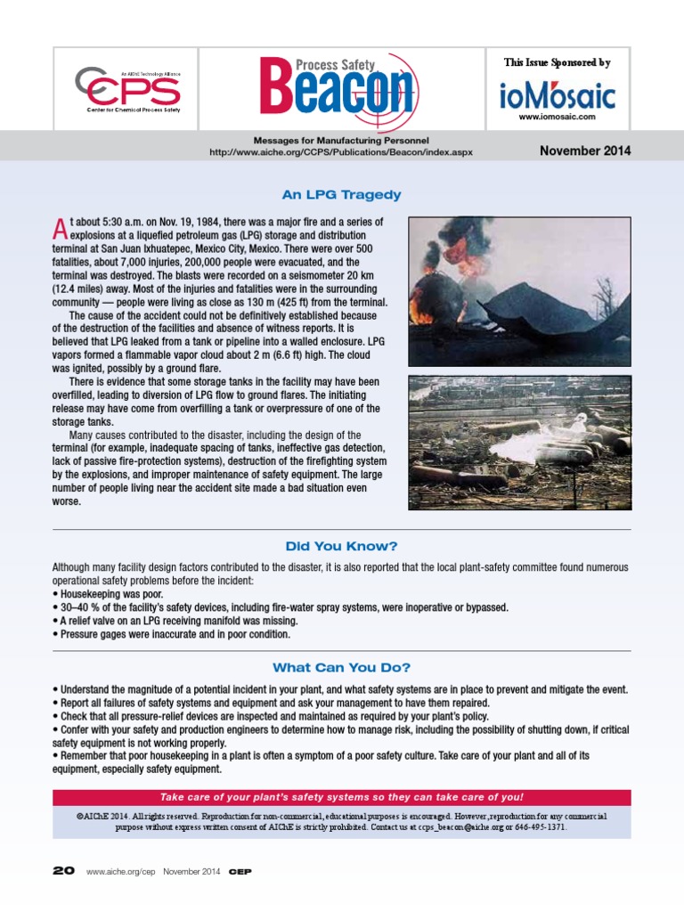 Process Safety Beacon - LPG Tragedy | PDF | Liquefied Petroleum Gas ...