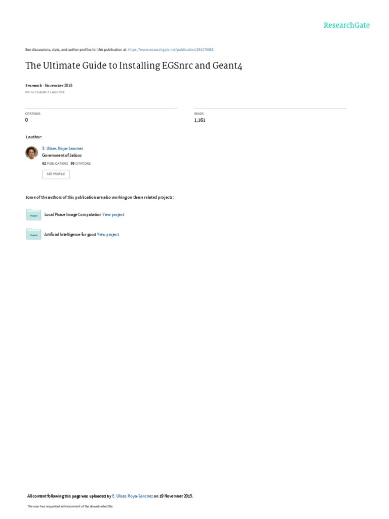 Install Guide for EGSnrc & Geant4 | PDF | Computing | Software