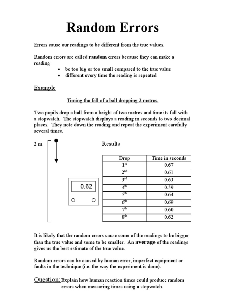 Understanding Random Errors in Measurements | PDF
