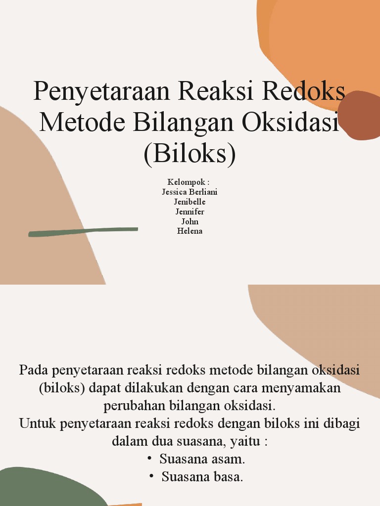 Penyetaraan Reaksi Redoks Metode Bilangan Oksidasi (Biloks) | PDF