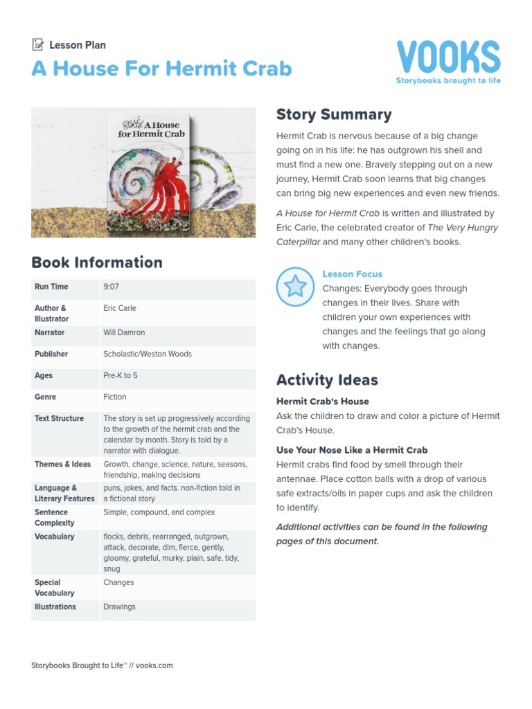 A House For Hermit Crab: Story Summary | PDF