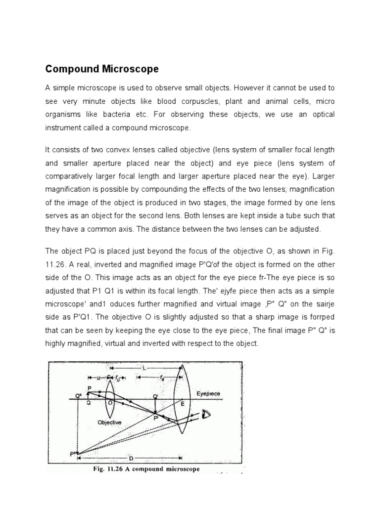 Compound Microscope-Note | PDF | Lens (Optics) | Telescope