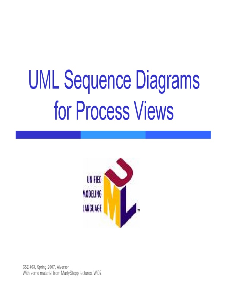 Uml Sequence Diagrams For Process Views: With Some Material From ...