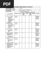 Monthly PMS Checklist (FOR APPROVAL) | PDF