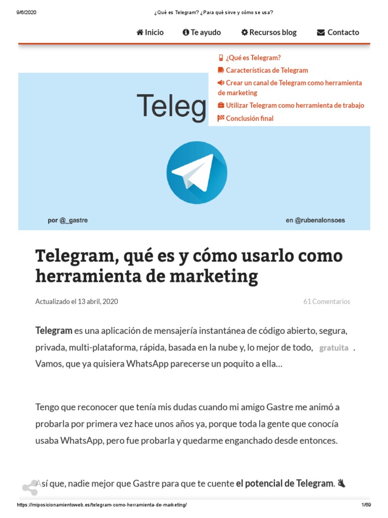 Qué Es Telegram - para Qué Sirve y Cómo Se Usa | PDF | Internet Bot | Blog