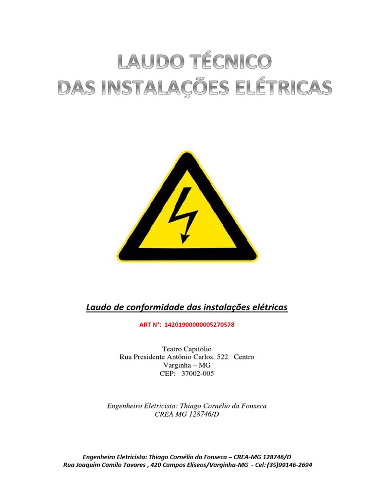 10 Documento Complementar Laudo Tecnico Instalacoes Eletricas | PDF | Eletricista | Sistema de ...