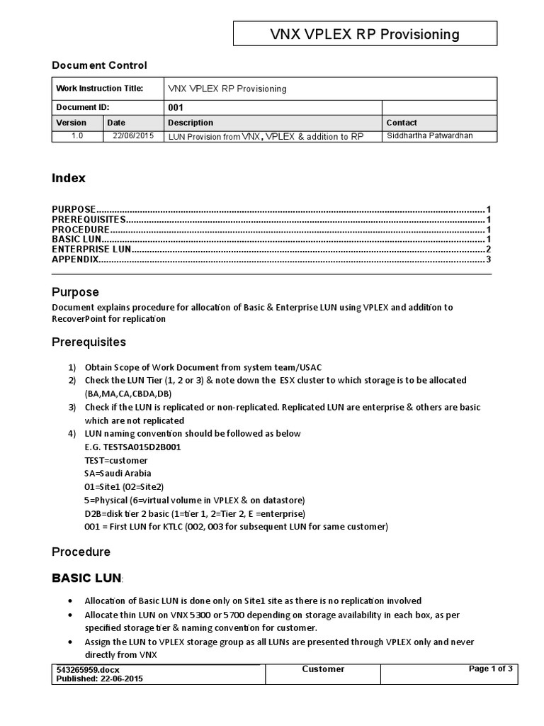 VPLEX RP LUN Provisioning Guide | PDF | System Software | Computer Engineering