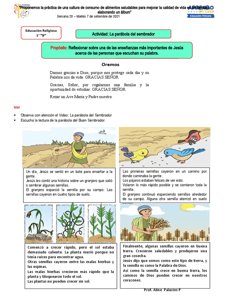 Parábola del Sembrador: Enseñanzas Clave | PDF | Jesús | Parábolas de Jesús
