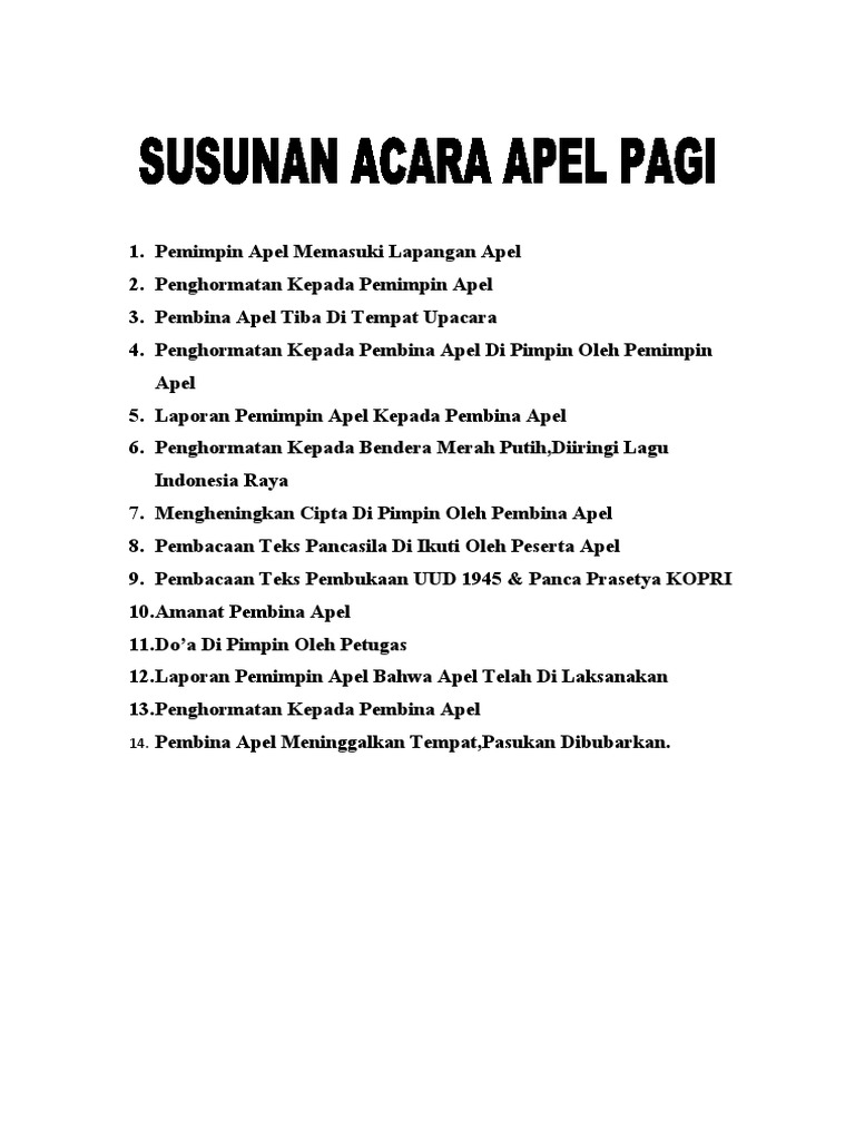 Susunan Apel Pagi | PDF