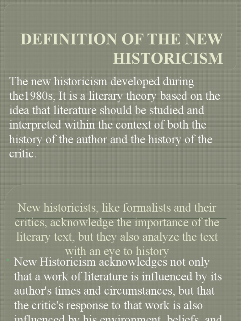Definition of The New Historicism | PDF