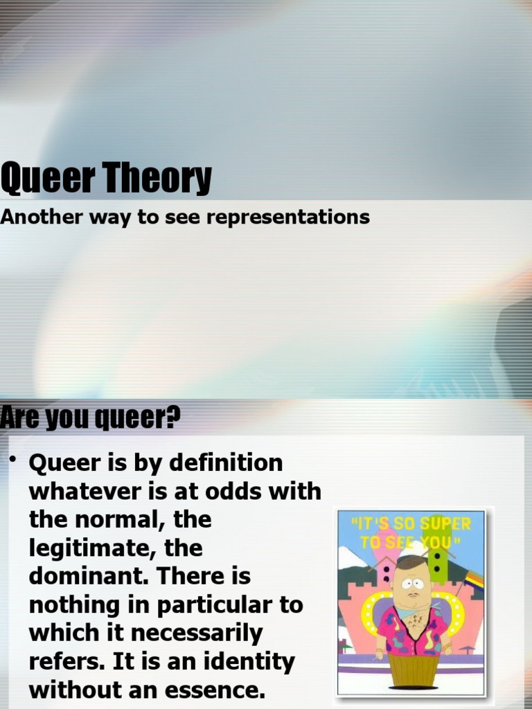 Queer Theory: Another Way To See Representations | PDF | Queer Theory ...