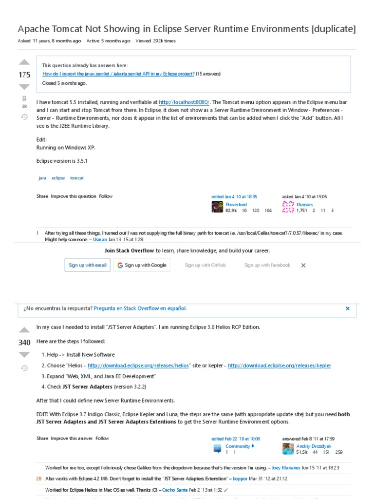 Java Apache Tomcat Not Showing In Eclipse Server Runtime Environments Stack Overflow Pdf