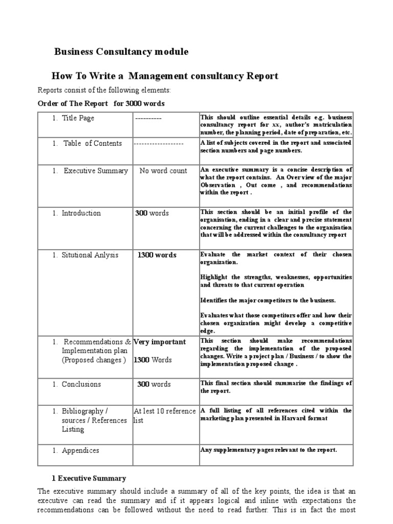 Business Consultancy Module How To Write A Management Consultancy Report | PDF | Knowledge ...