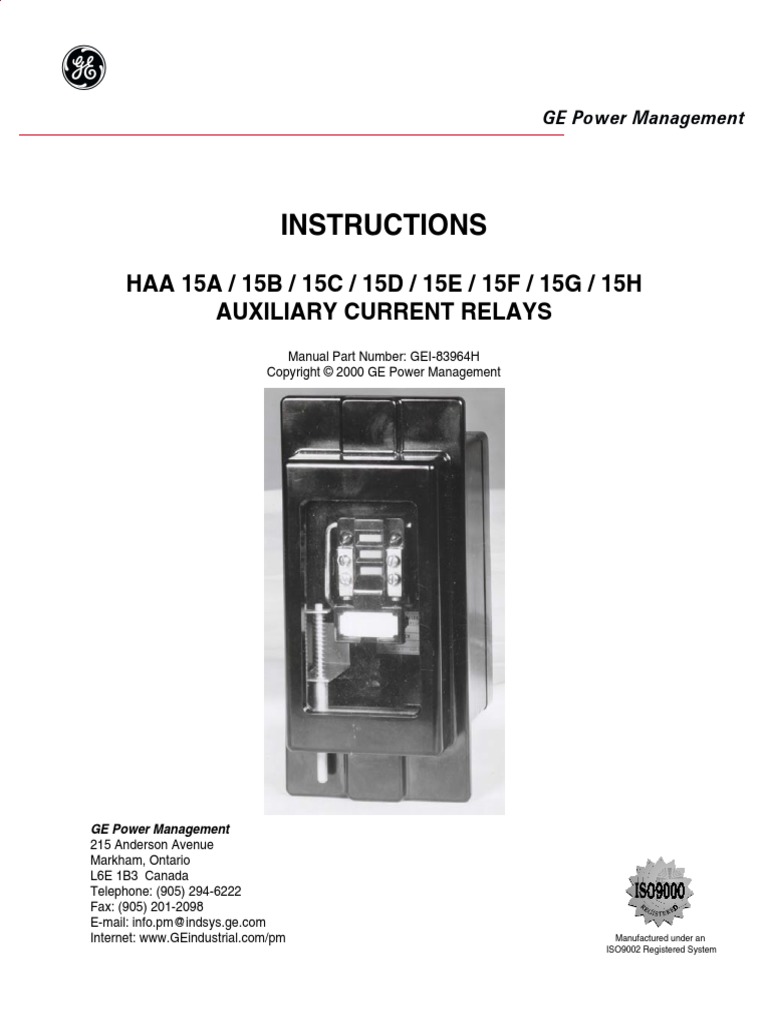 Instructions: HAA 15A / 15B / 15C / 15D / 15E / 15F / 15G / 15H ...