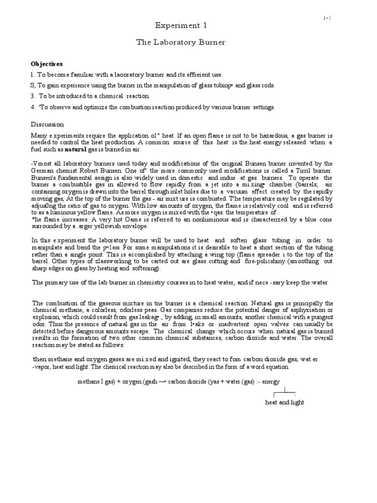 3 Exp1 Bunsen Burner | PDF | Gases | Physical Sciences