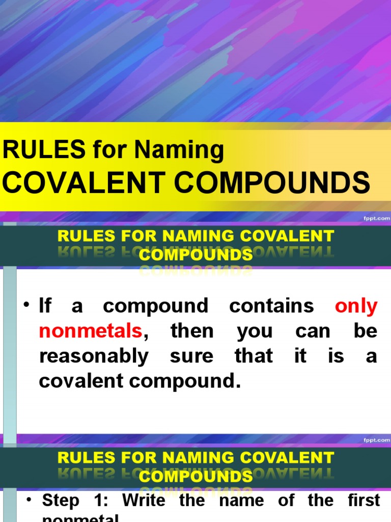 Rules in Naming Covalent Compounds | PDF